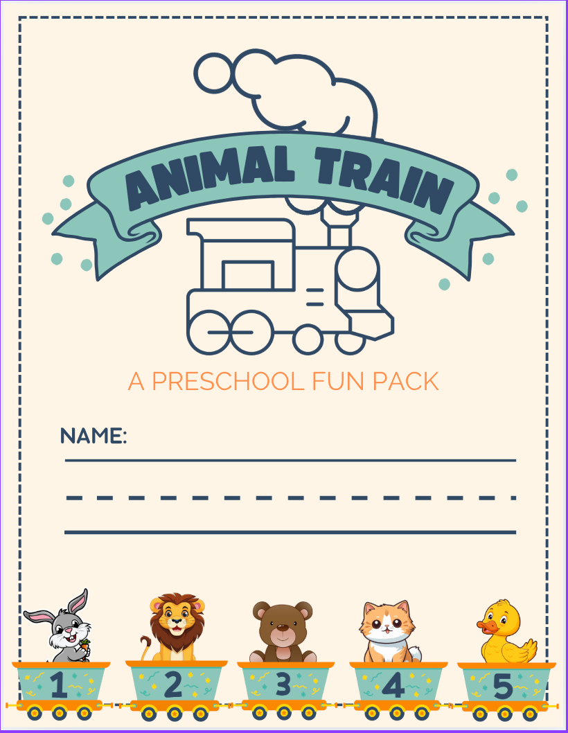 Animal Train & Scripture Activity Pack: Preschool / Homeschool Digital ...